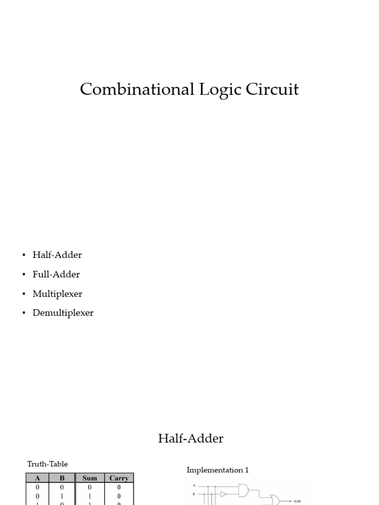 Combinational Logic Circuit Overview | PDF | Electronic Circuits ...