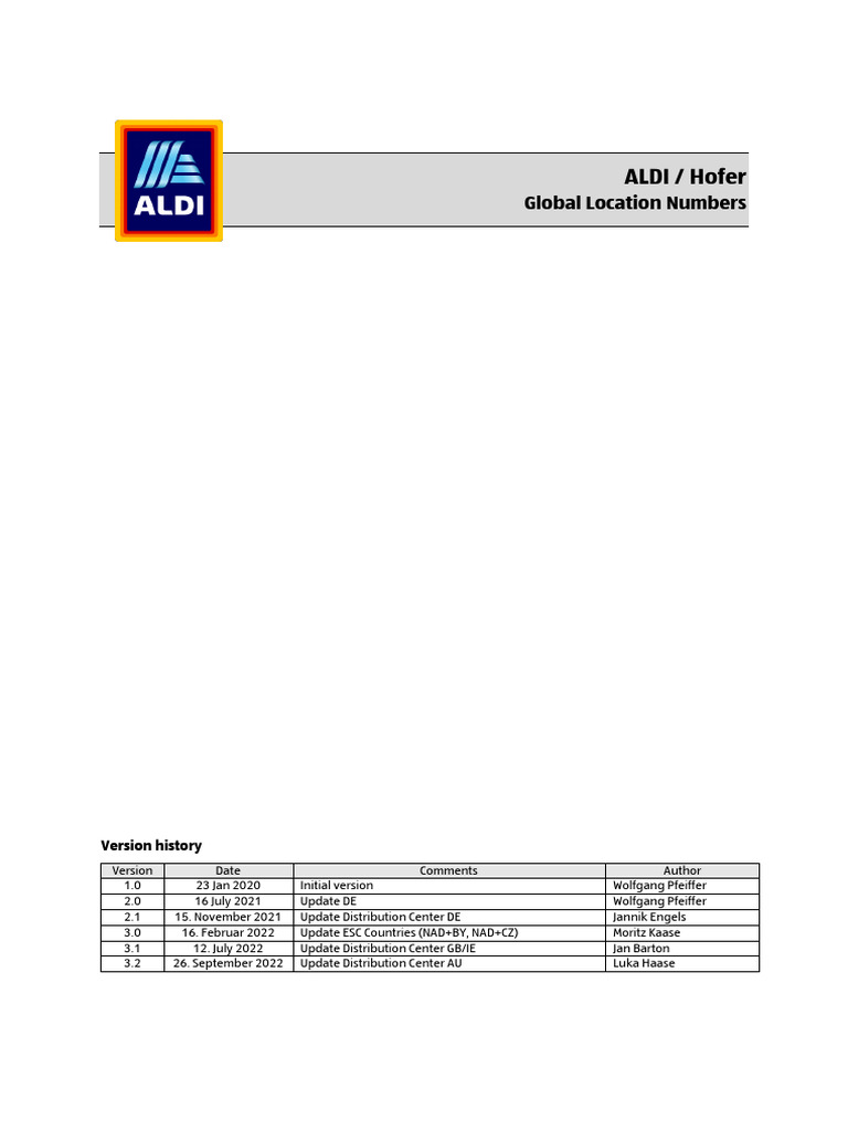 ALDI Hofer ALDI Global-Location-Numbers | PDF | Retail Companies ...