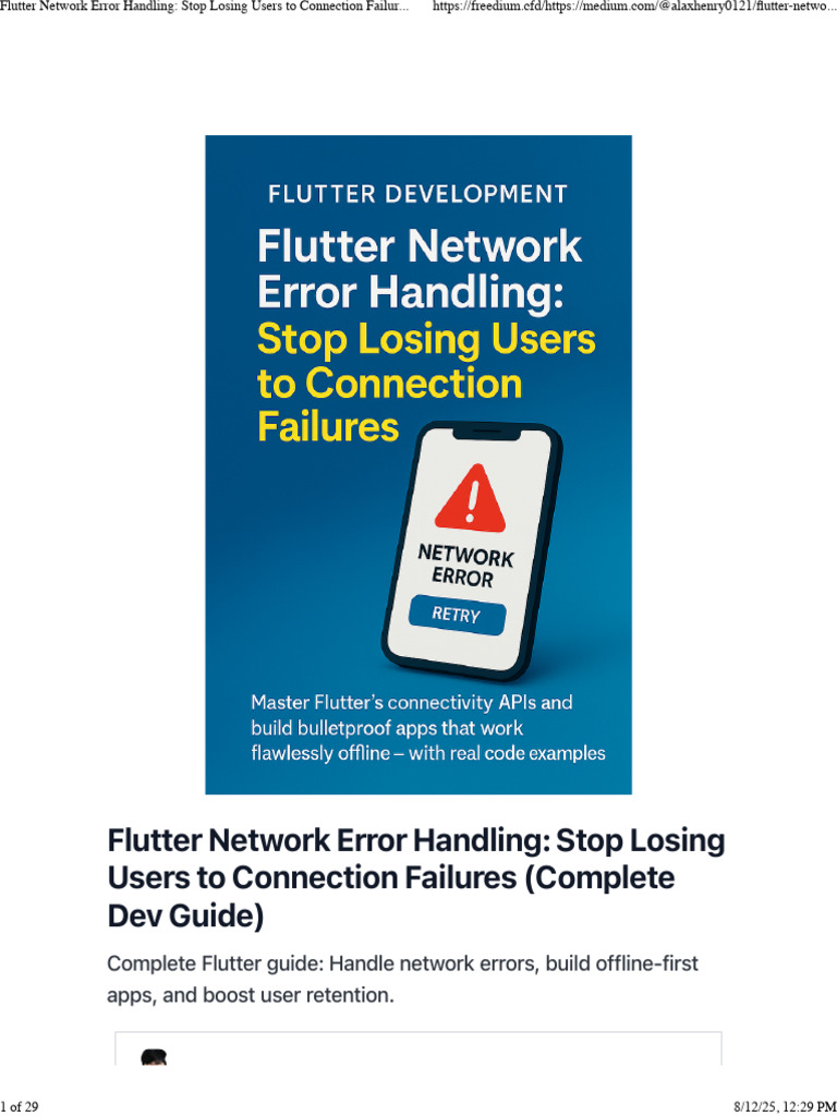 Flutter Network Error Handling | PDF | Mobile App | Computer Programming