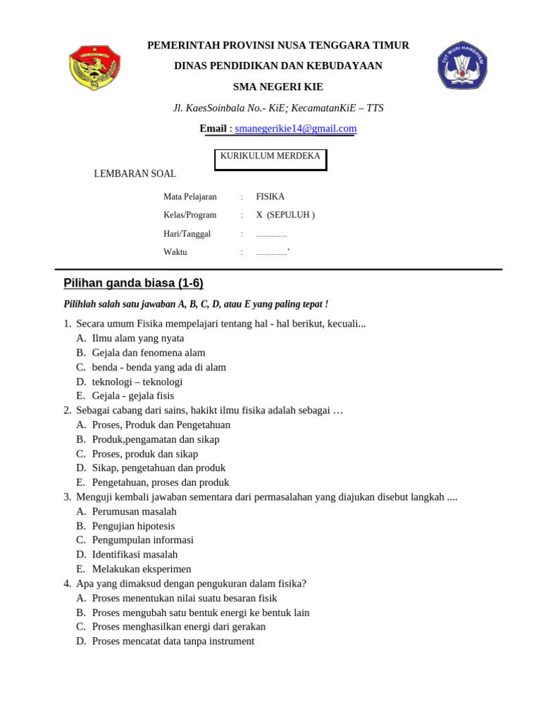 Master Soal Fisika Kelas X New | PDF