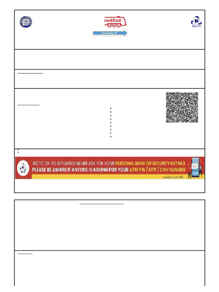 Electronic Reservation Slip for Train Booking | PDF | Identity Document ...