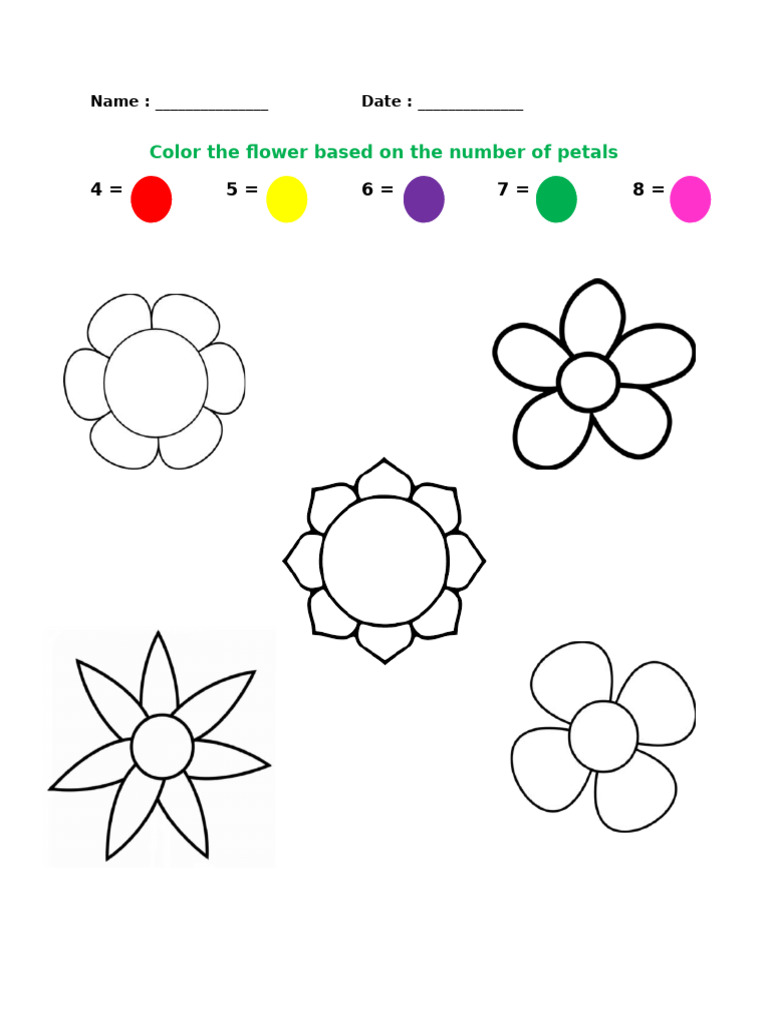 Color The Flower Petals | PDF