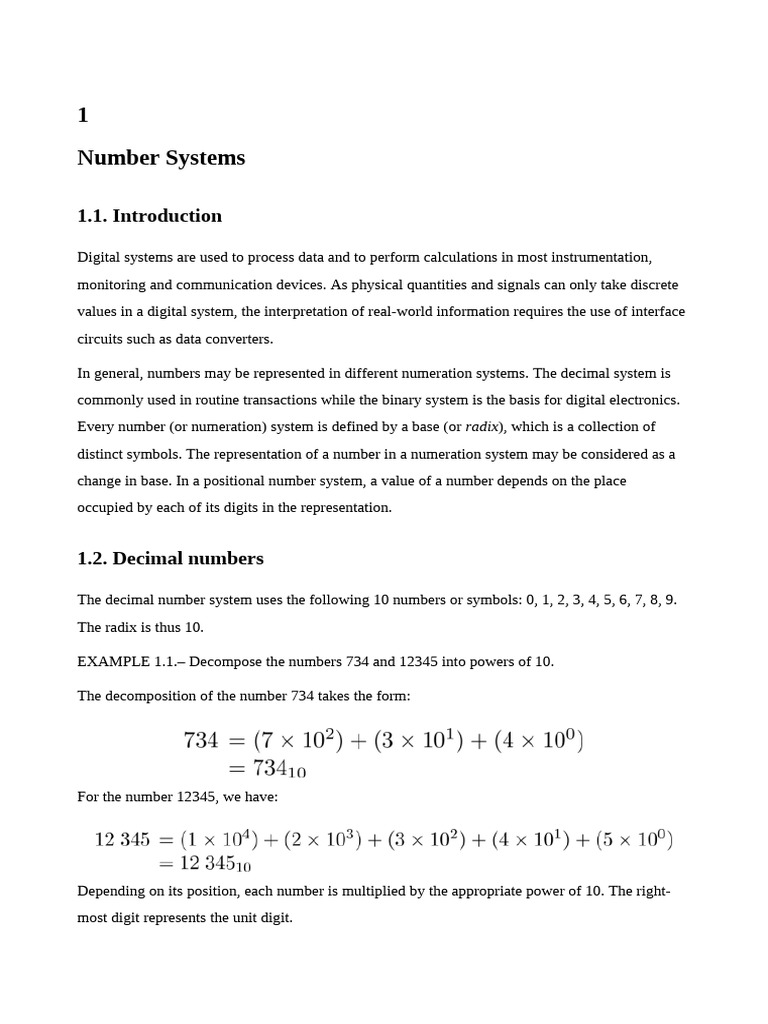 Digital Electronics 1 Combinational Logic Circuits - (1.1. Introduction ...