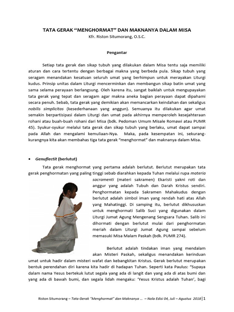Tata Gerak Dalam Liturgi - Riston Situmorang | PDF