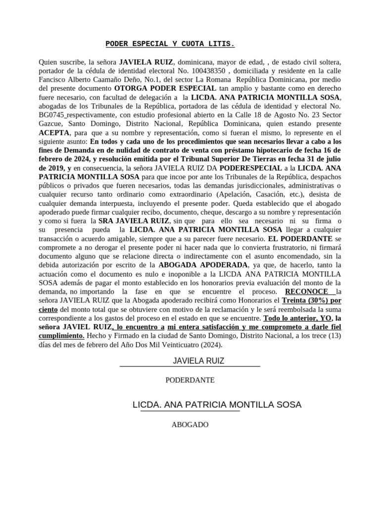 Cuota Litis Javela Ruiz | PDF | Apelación
