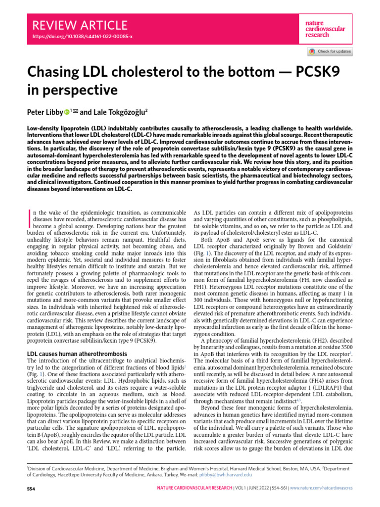 PCSK9 and LDL Cholesterol Management | PDF | Low Density Lipoprotein ...