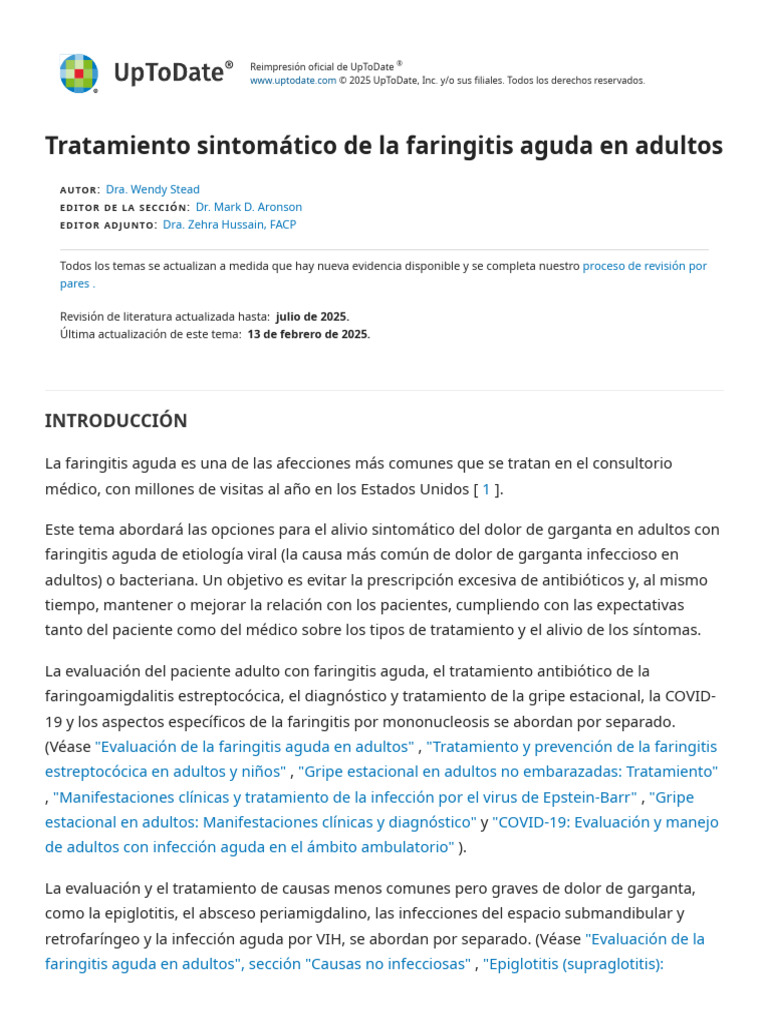 Faringitis Tratamiento Sintomático | PDF | Droga anti-inflamatoria ...