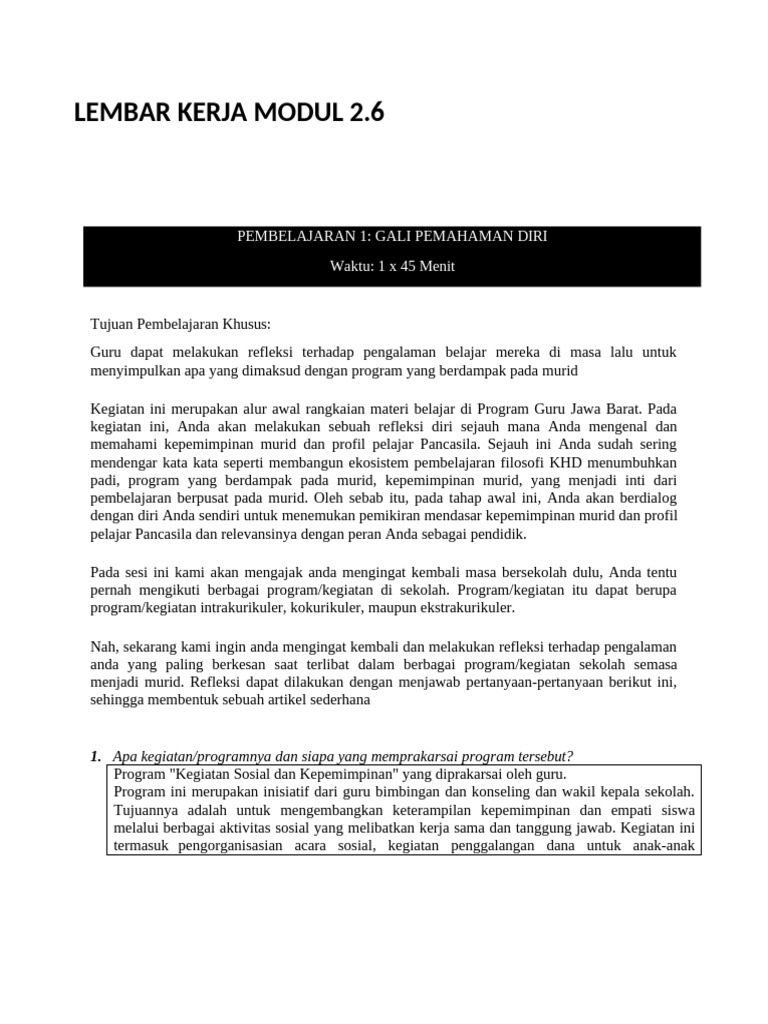 Lembar Kerja Modul 2.6 - Rizki Ramadhan | PDF