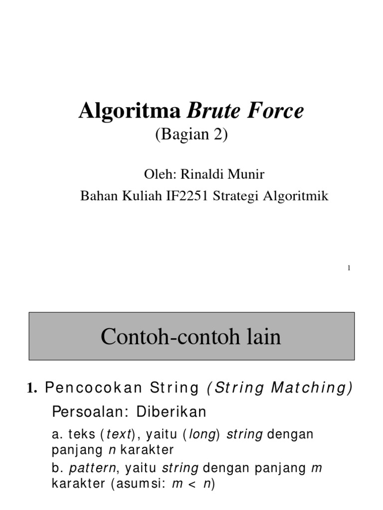 Algoritma Brute Force Bagian 2 | PDF