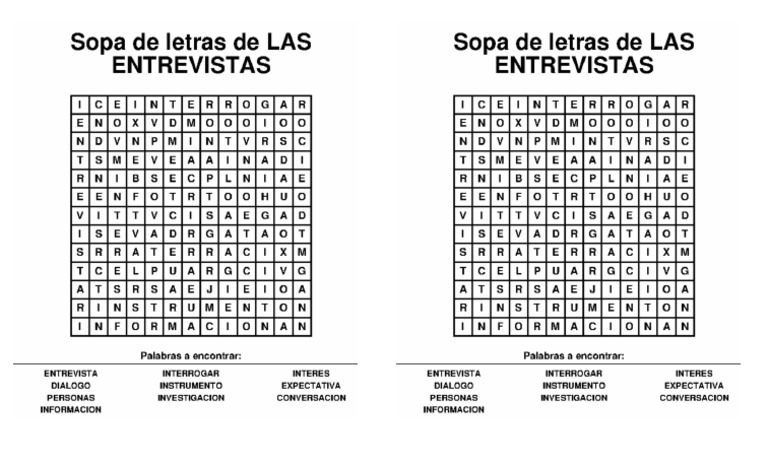 Sopa De Letras Entrevista Pdf