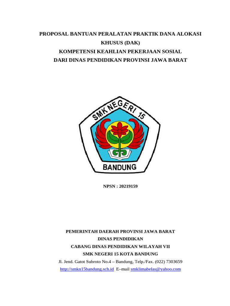 Proposal DAK Peralatan Praktik Pekerjaan Sosial | PDF