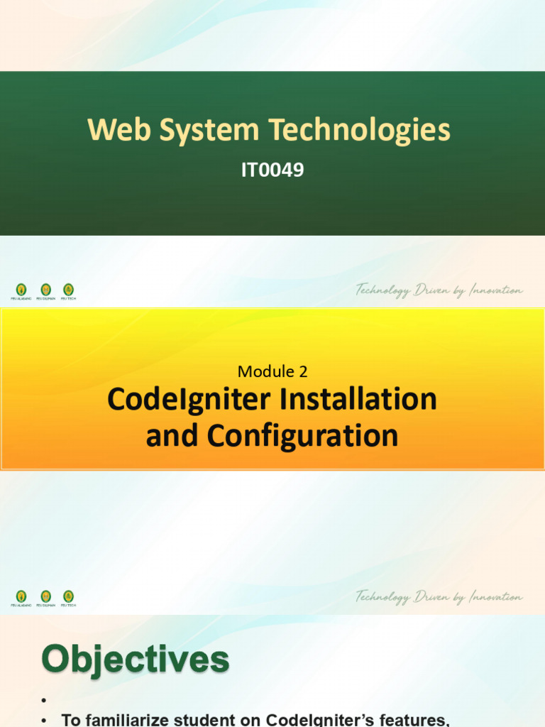 Module 2 - CodeIgniter Installation and Configuration | PDF | World Wide Web | Internet & Web
