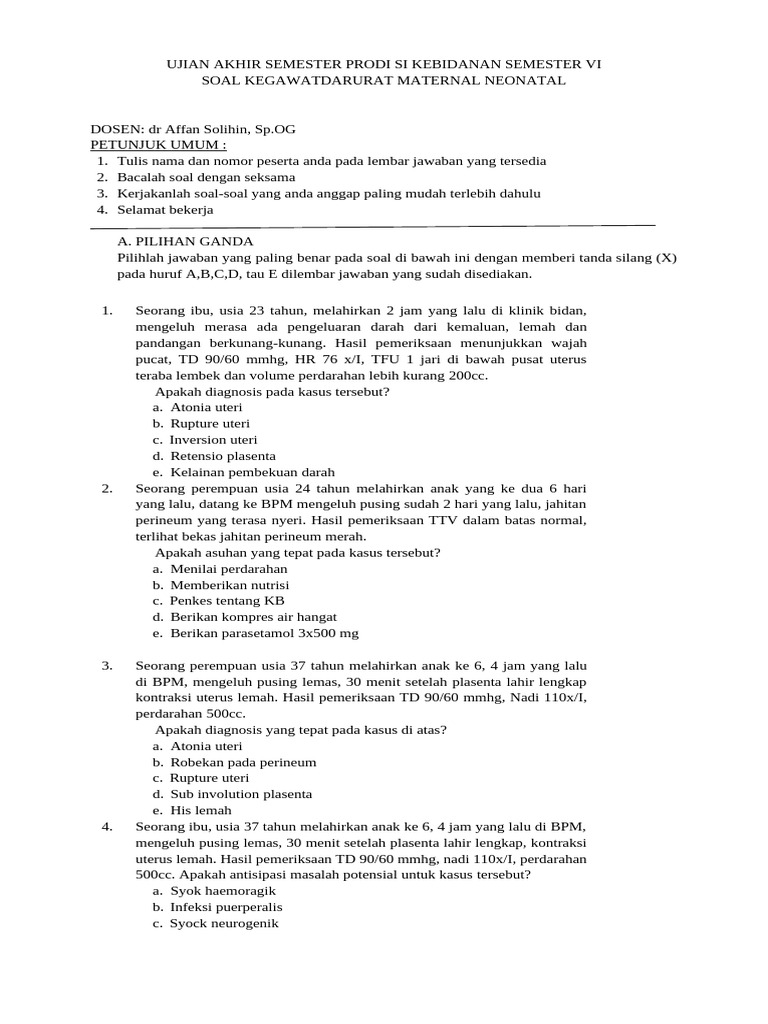 Soal Uas Gadar | PDF