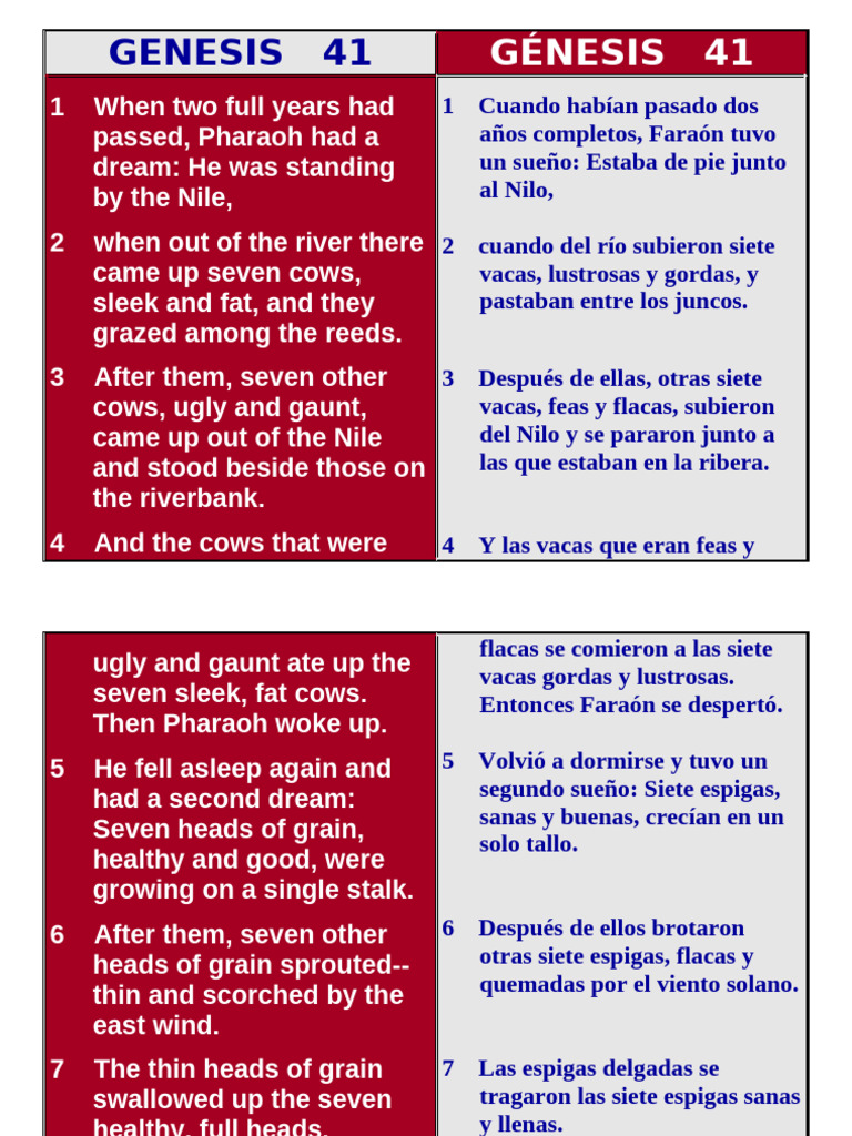 0001 Genesis Chapters 41 To 44 Part Eight of Nine | PDF