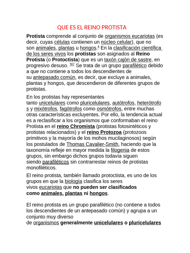 Que Es El Reino Protista | PDF