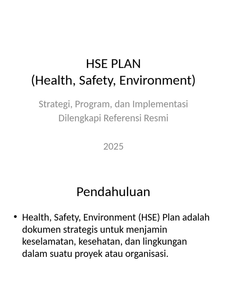 HSE Plan Presentation | PDF