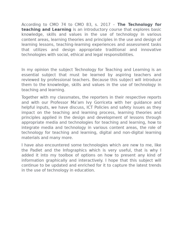 General Reflection On TTL | PDF
