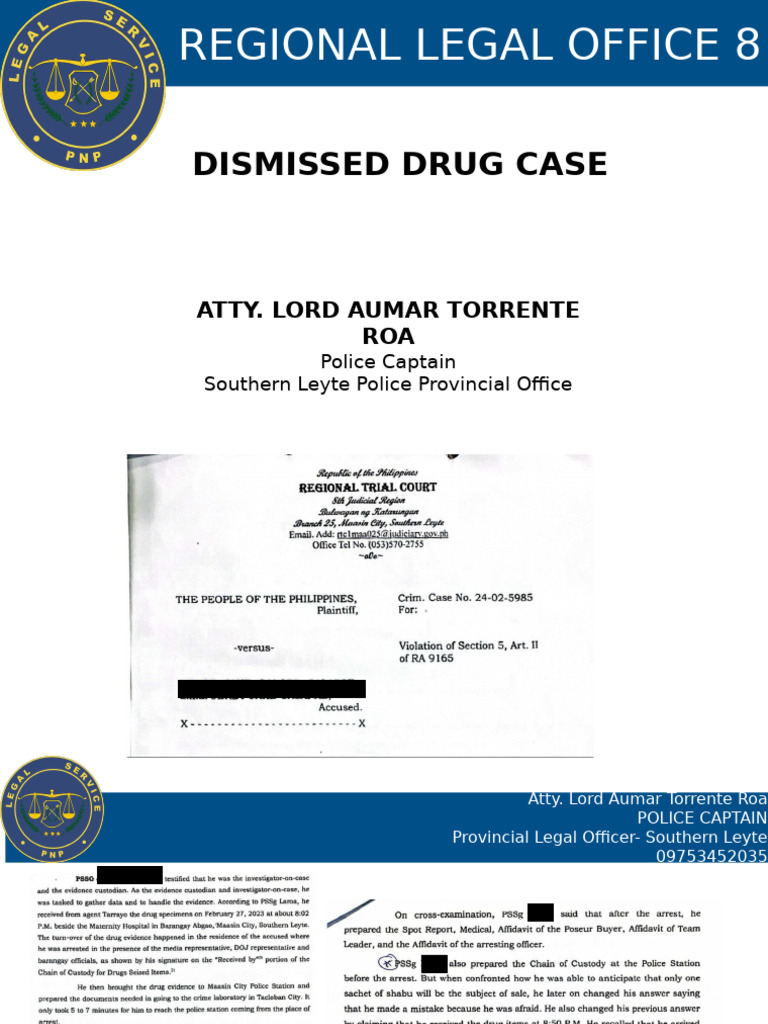 Drug Case Dismissed Maasin and Pdea | PDF