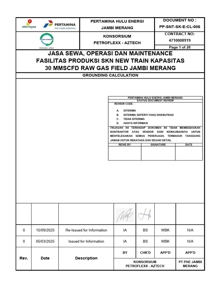 PP SNT SK e CL 006 0 Grounding Calculation | PDF