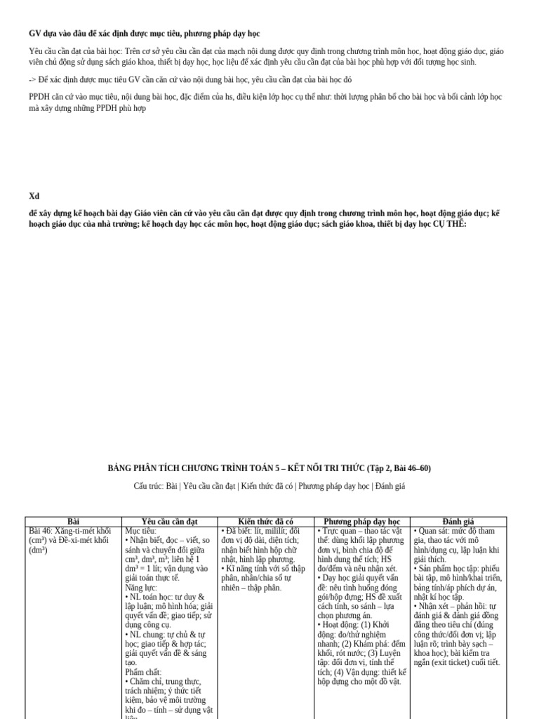 Bang Phan Tich Toan5 KNTT Tap2 Bai46 60 | PDF