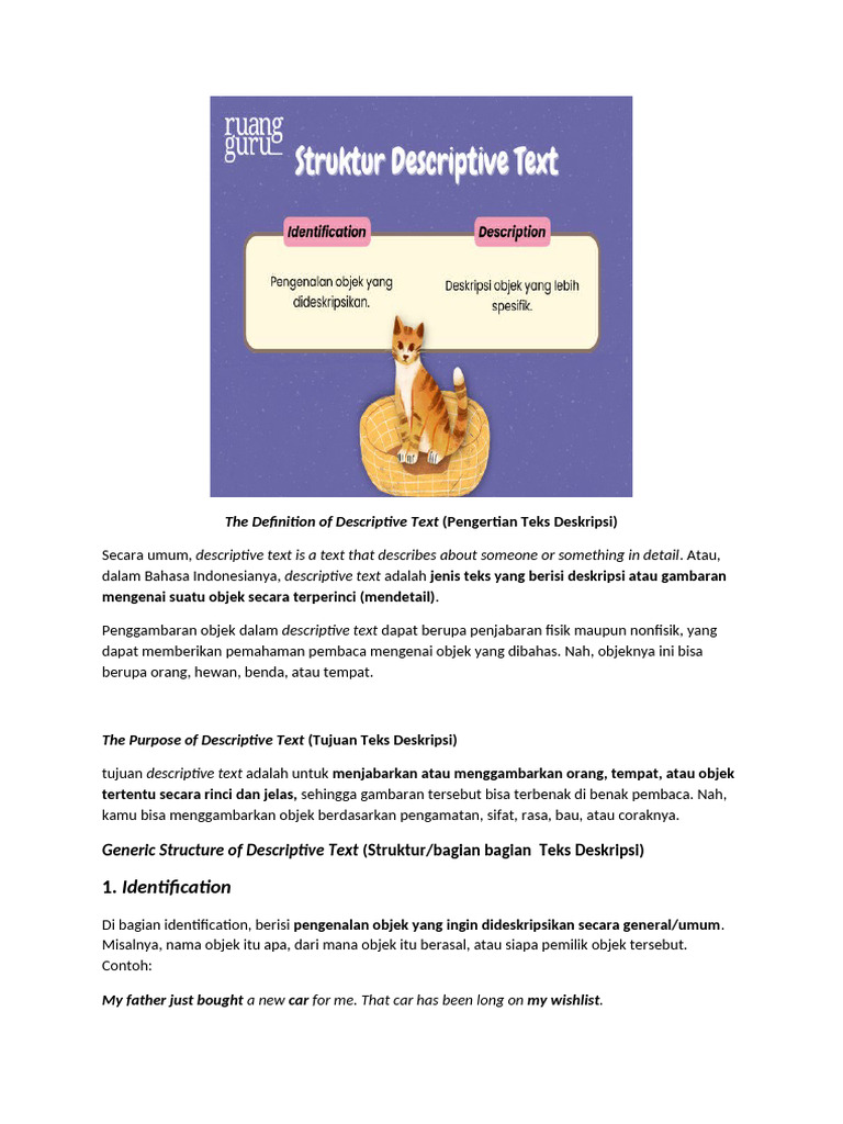 Definisi dan Struktur Teks Deskripsi | PDF