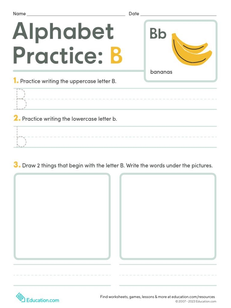 Alphabet Practice B | PDF