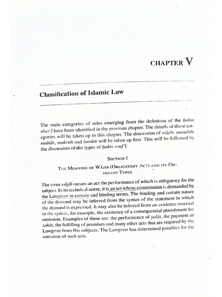 Classification of Islamic Law 5th Chapter | PDF