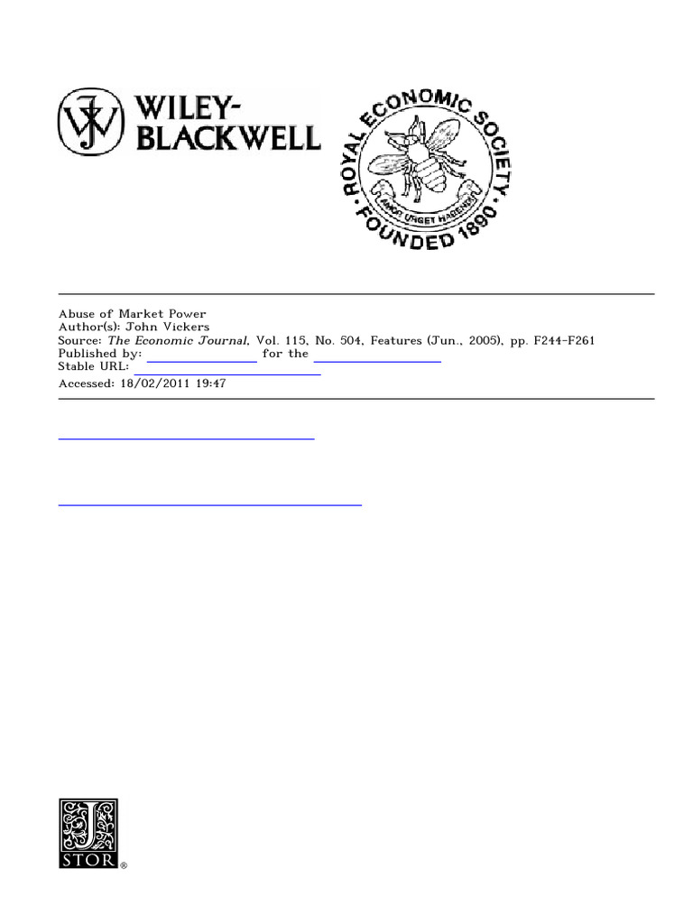 Economic Assessment of Market Power Abuse | PDF | Monopoly ...