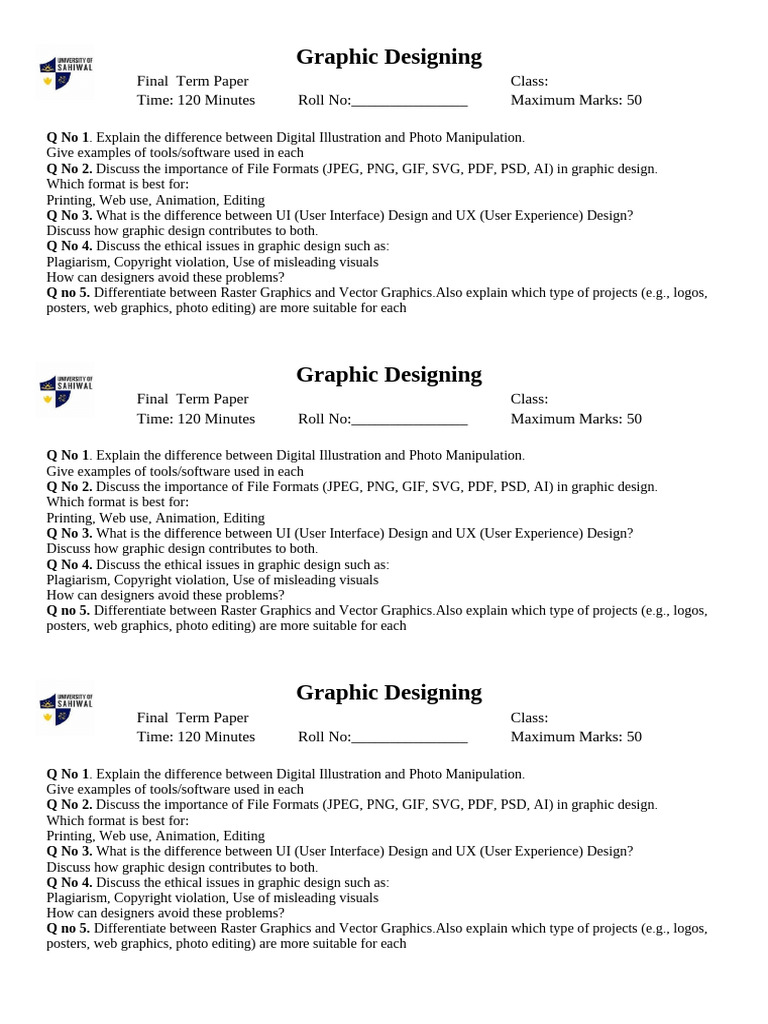 Graphic Designing Final Term | PDF | Graphics | Graphic Design