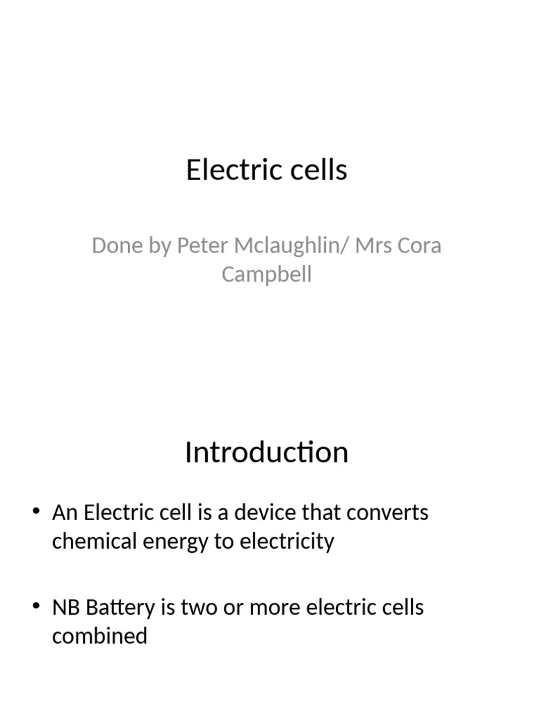 Understanding Electric Cells and Batteries | PDF | Ion | Electrolyte