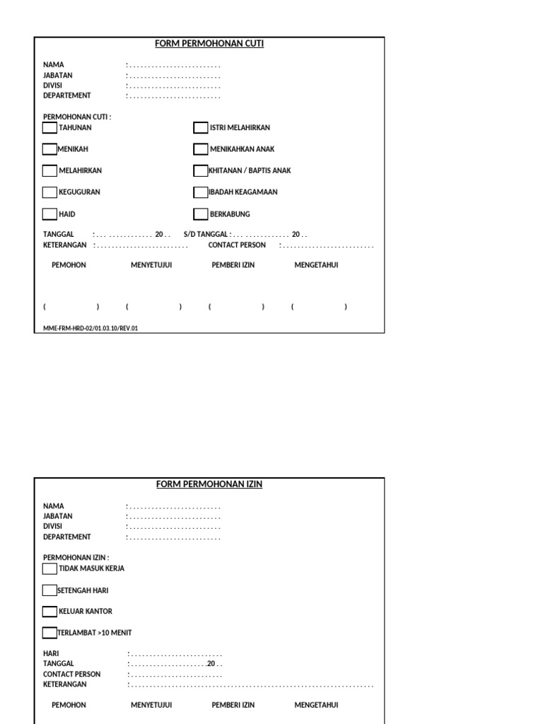 Form Cuti | PDF