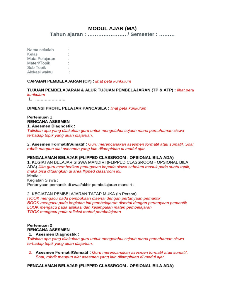 A02-Template Modul Ajar | PDF