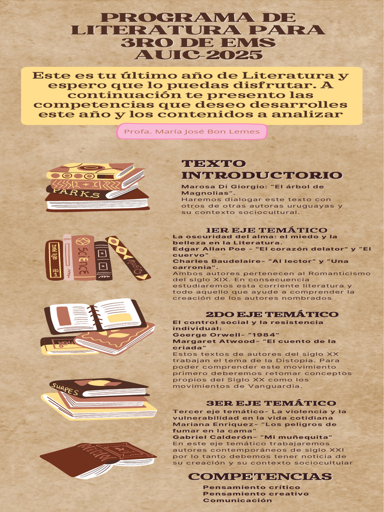 Literatura 3ro EMS: Análisis Temático 2025 | PDF
