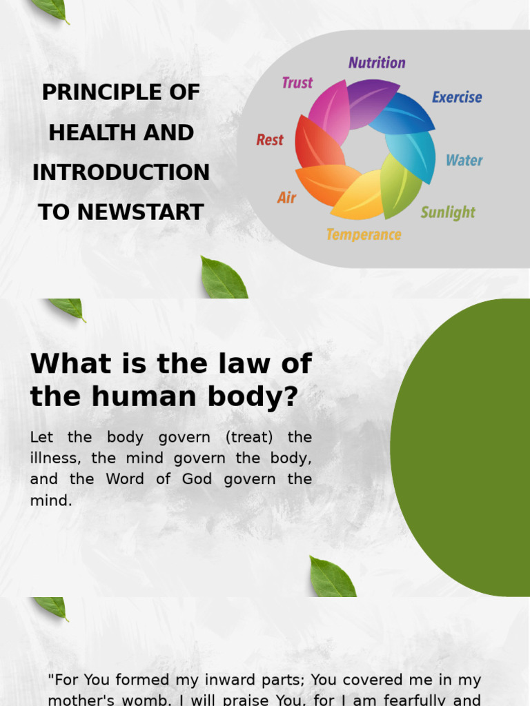 Health Principles and NEWSTART Guide | PDF