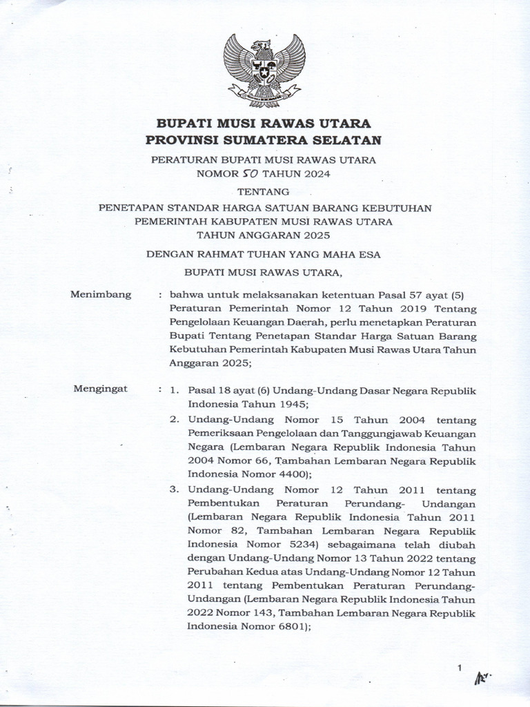 Batang Tubuh Perbup SHS 2025 | PDF