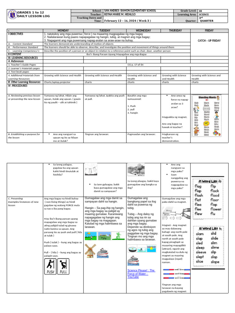 DLL Science 3 q3 w3 Final | PDF