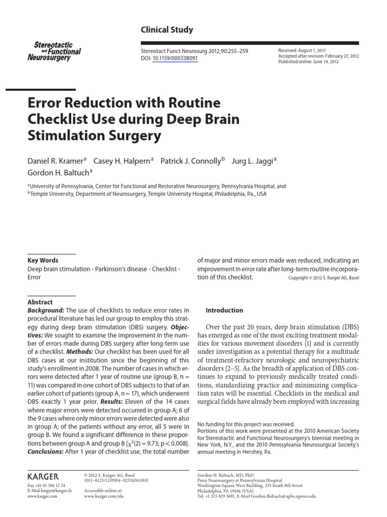 Error Reduction in DBS Surgery | PDF | Deep Brain Stimulation ...