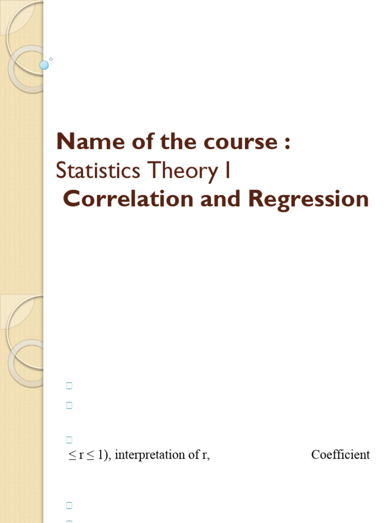 Stat I Chapter 6 Correlation & Regression | PDF | Scatter Plot ...