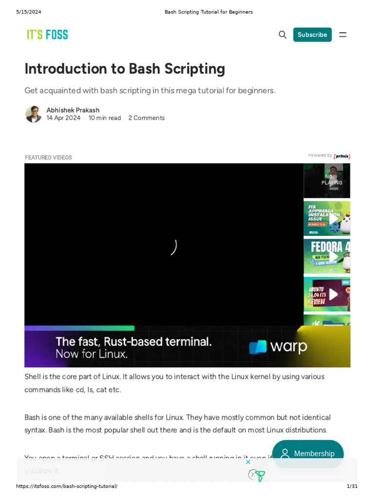 Bash Scripting Tutorial | PDF | Arithmetic | Linux