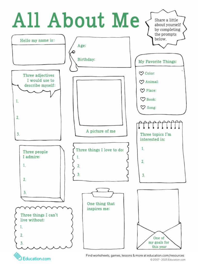 All About Me Graphic Organizer | PDF
