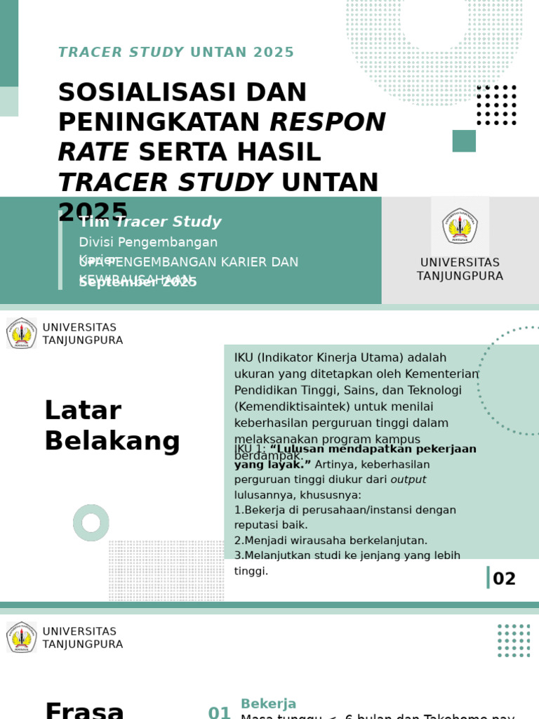 Peningkatan Respon Tracer Study UNTAN 2025 | PDF
