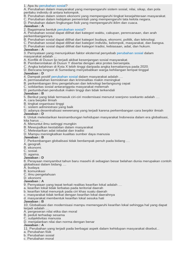 Faktor Penyebab Perubahan Sosial | PDF