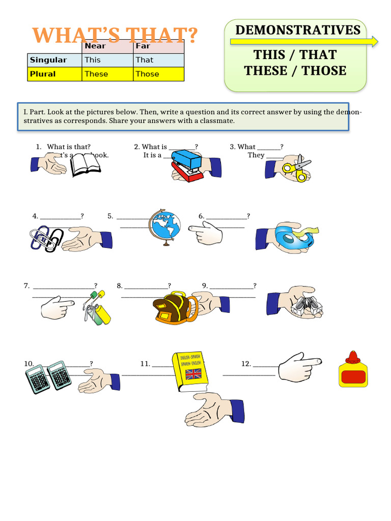 Demonstratives This That Those These 25712 | PDF