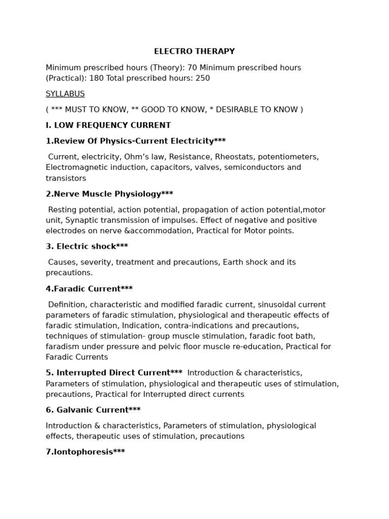 Electrotherapy Pdf Electric Current Ultrasound