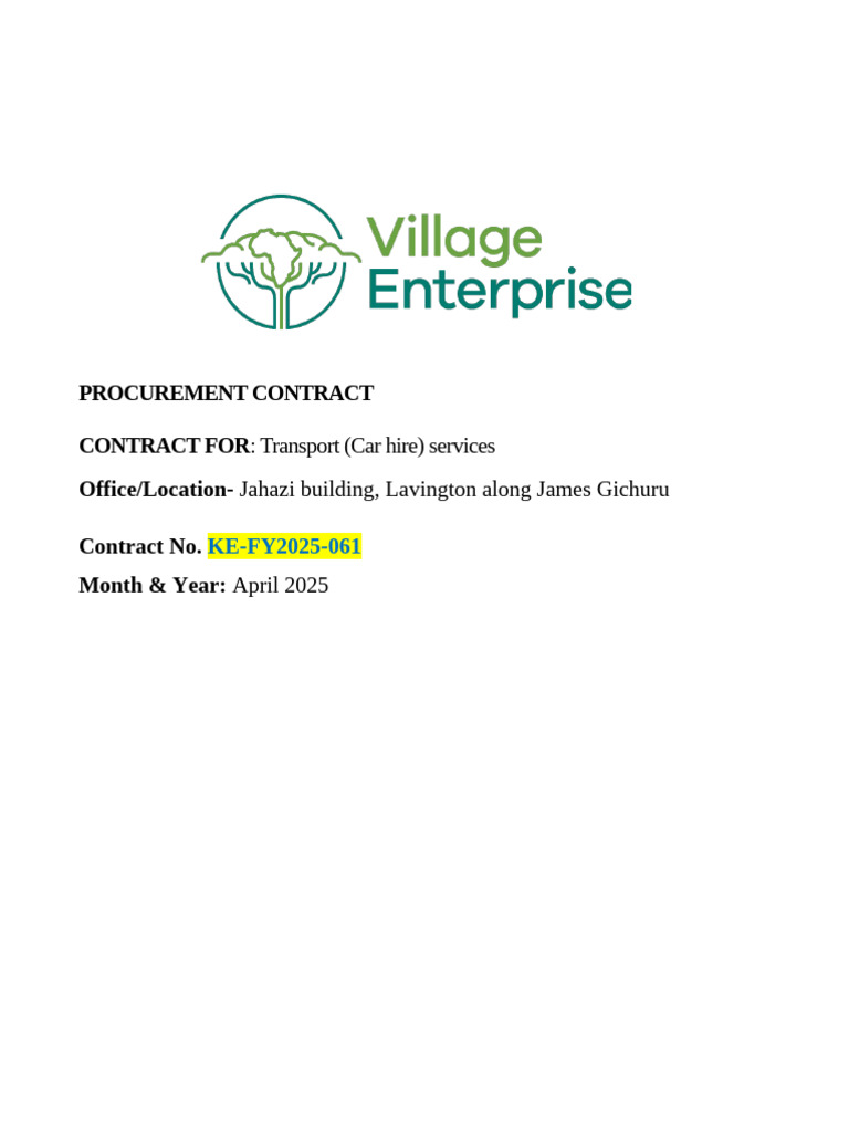 Transport Services Procurement Contract | PDF | Indemnity | Procurement