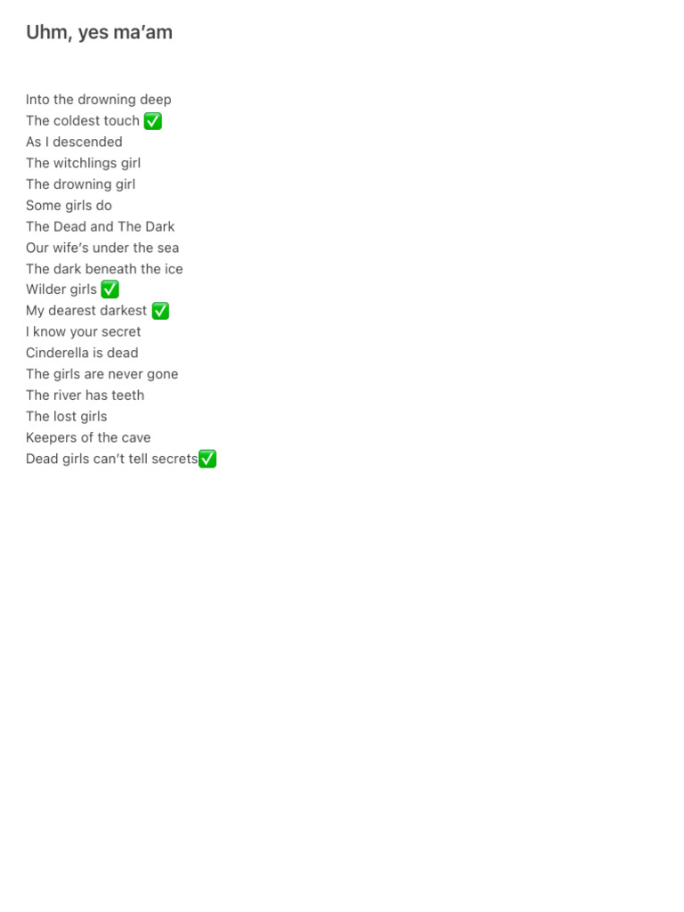 Uhm, Yes Ma'am | PDF