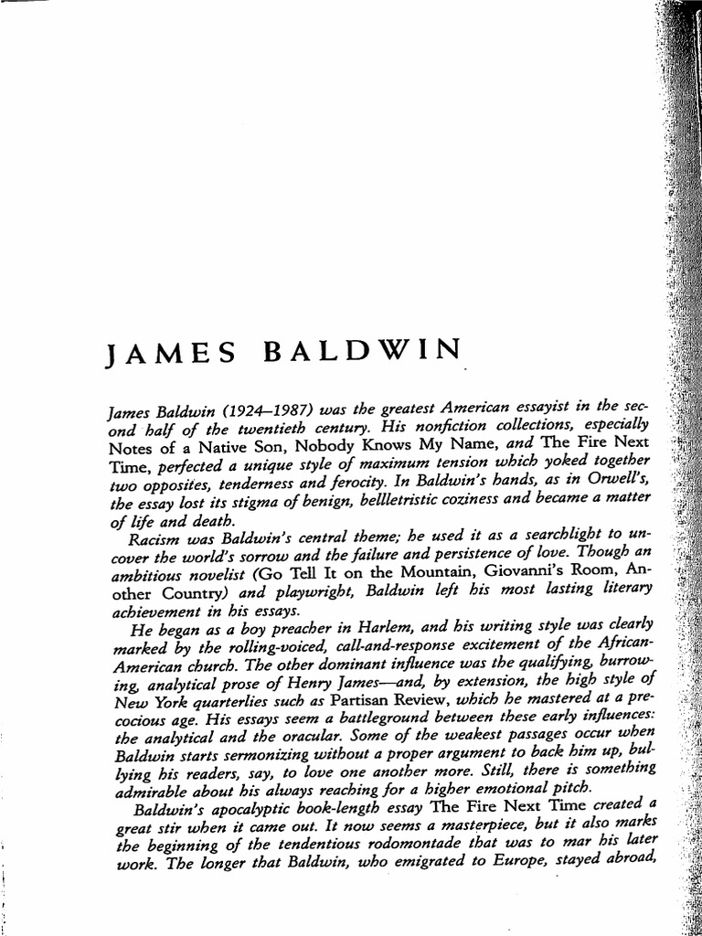 Notes of A Native Son - Baldwin | PDF