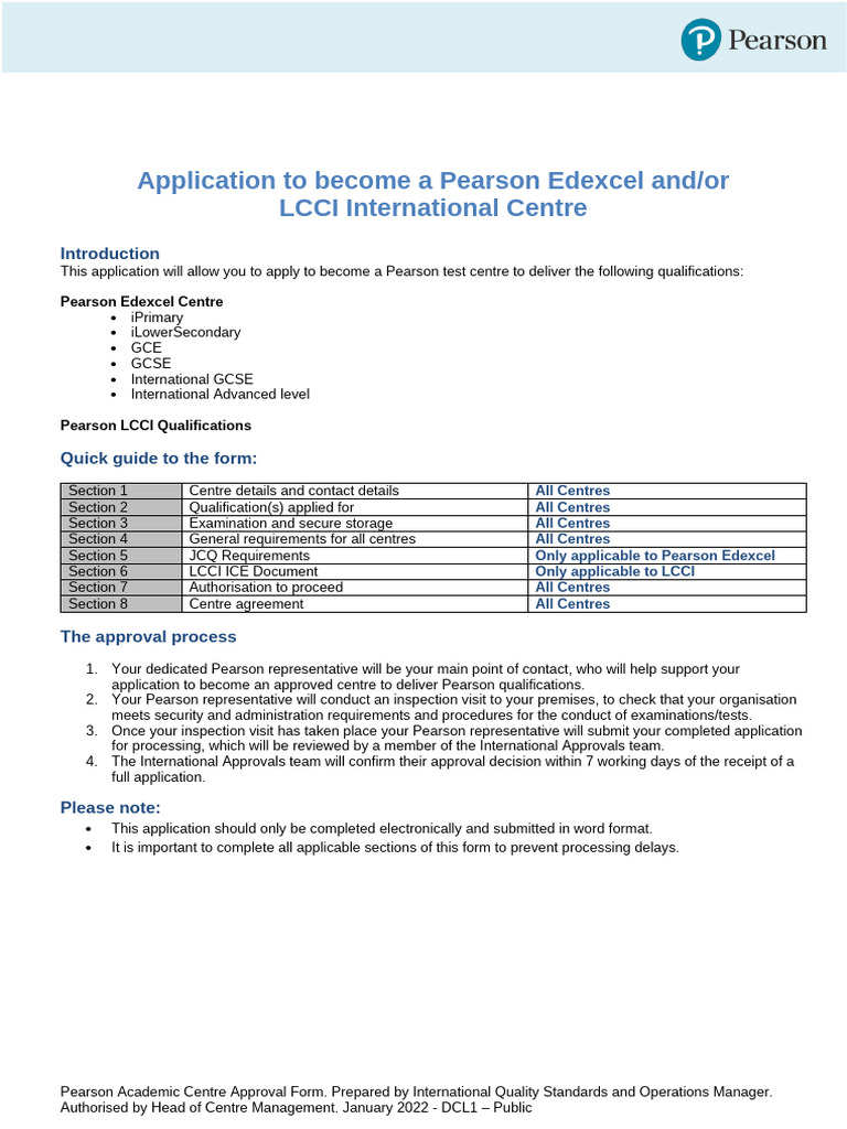 Pearson Edexcel International Academic Approval Form | PDF | Taxes ...
