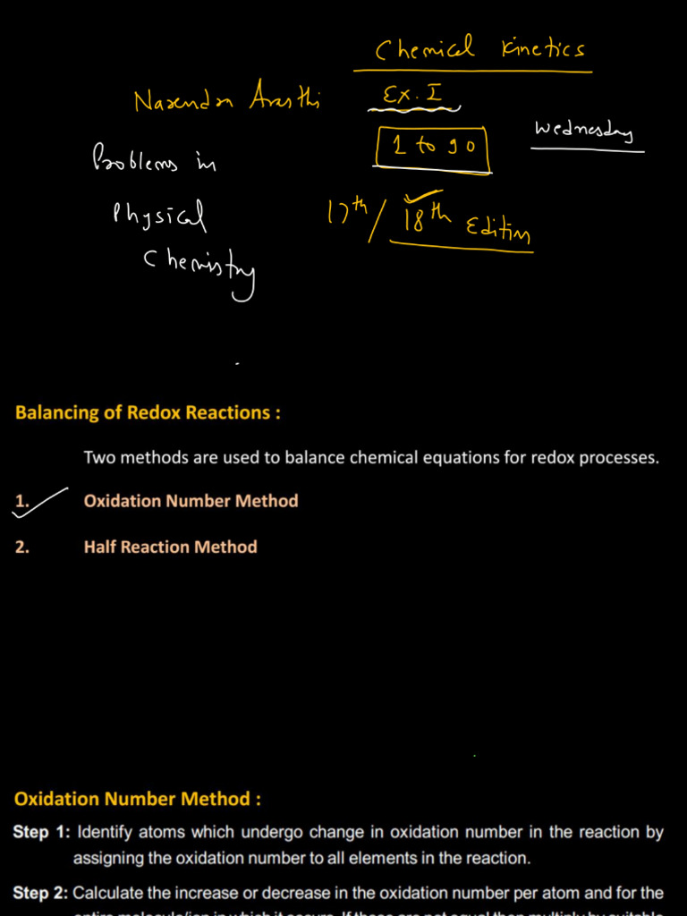 Redox - L-03 (Class Notes) - Balancing of Redox Reactions | PDF