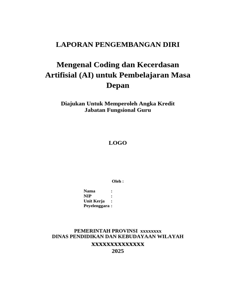 2025 - Laporan Pengembangan Diri Diklat - Mengenal Coding Dan ...